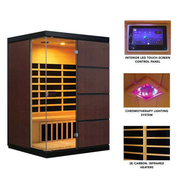 Heatwave Sirona 4-Person Hemlock Infrared Sauna with 8 Carbon Heaters | Wayfair